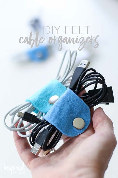 DIY Felt Cable Organizers