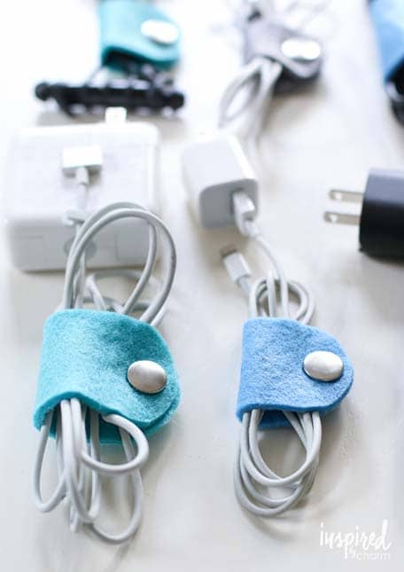 DIY Felt Cable Organizers