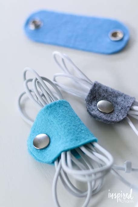 DIY Felt Cable Organizers