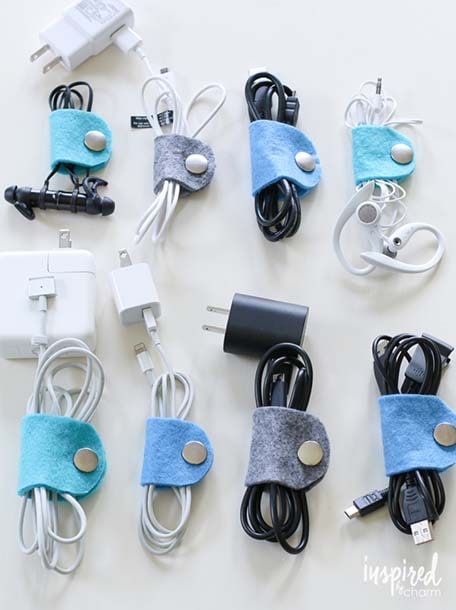 DIY Felt Cable Organizers
