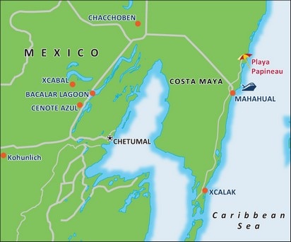 Costa Maya Carnival Cruise Port Map